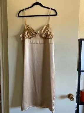 Lilysilk | Dresses | Gold Silk Dress | Poshmark